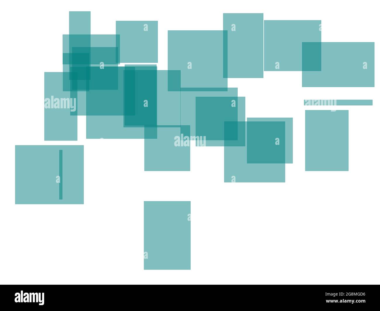 Abstract minimalist green illustration with squares and rectangles and ...