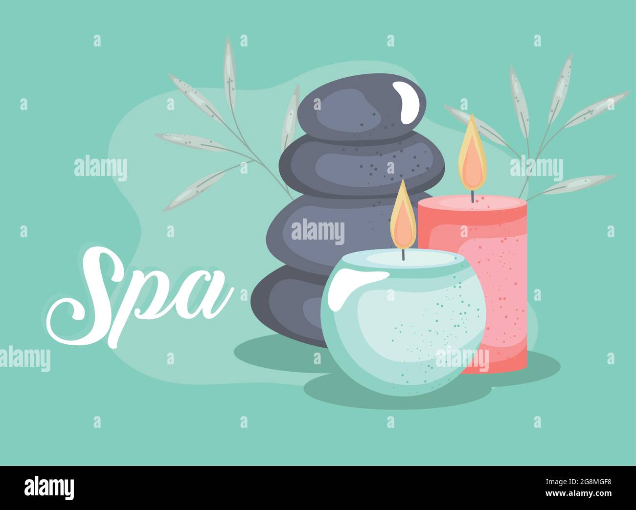 spa lettering and rocks with candles Stock Vector Image & Art - Alamy