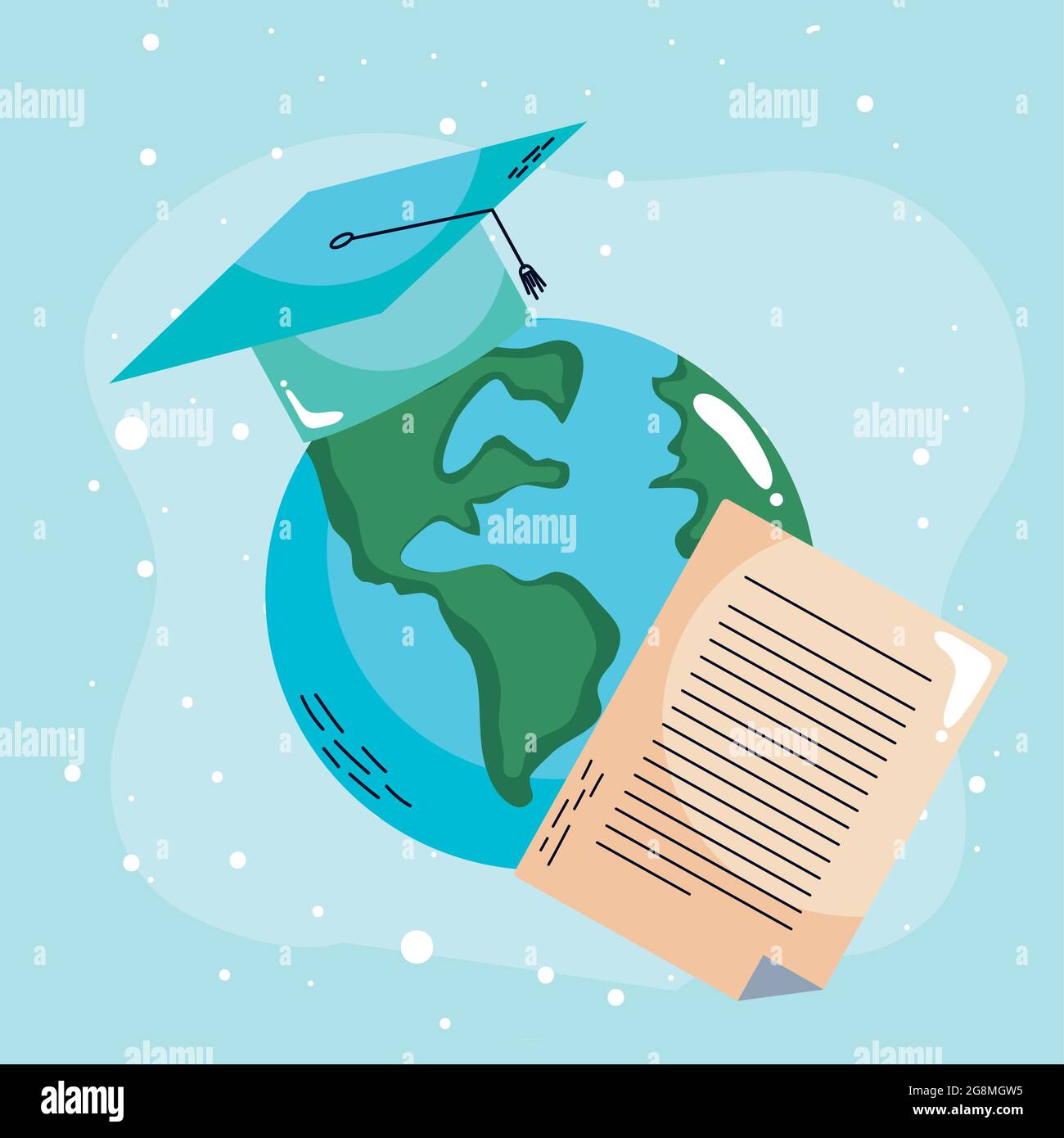 earth planet with graduation hat Stock Vector Image & Art - Alamy