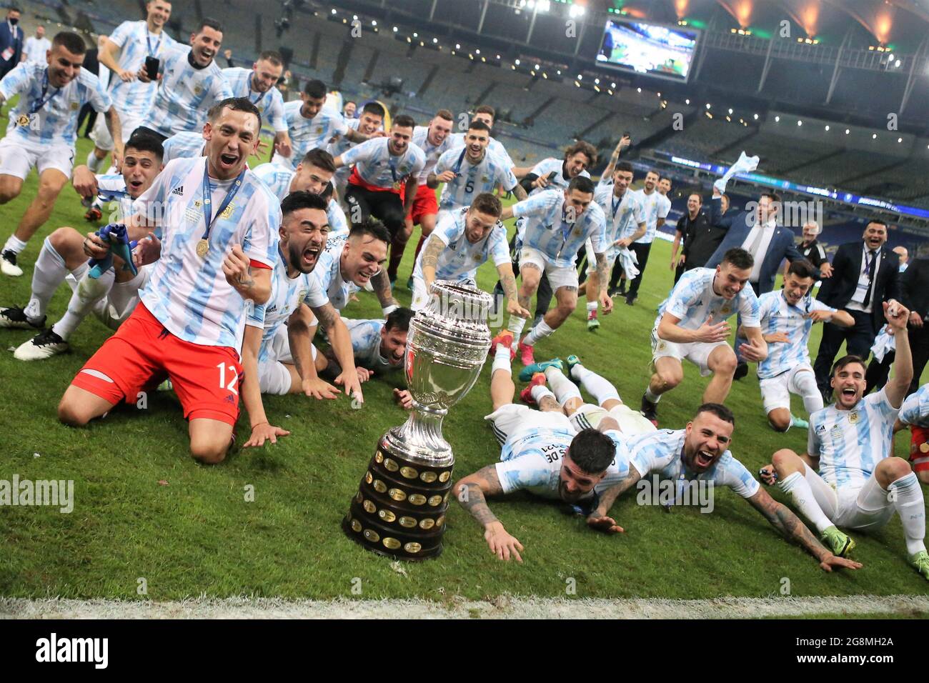 Célébration Victory during the Copa America 2021, Final football match ...