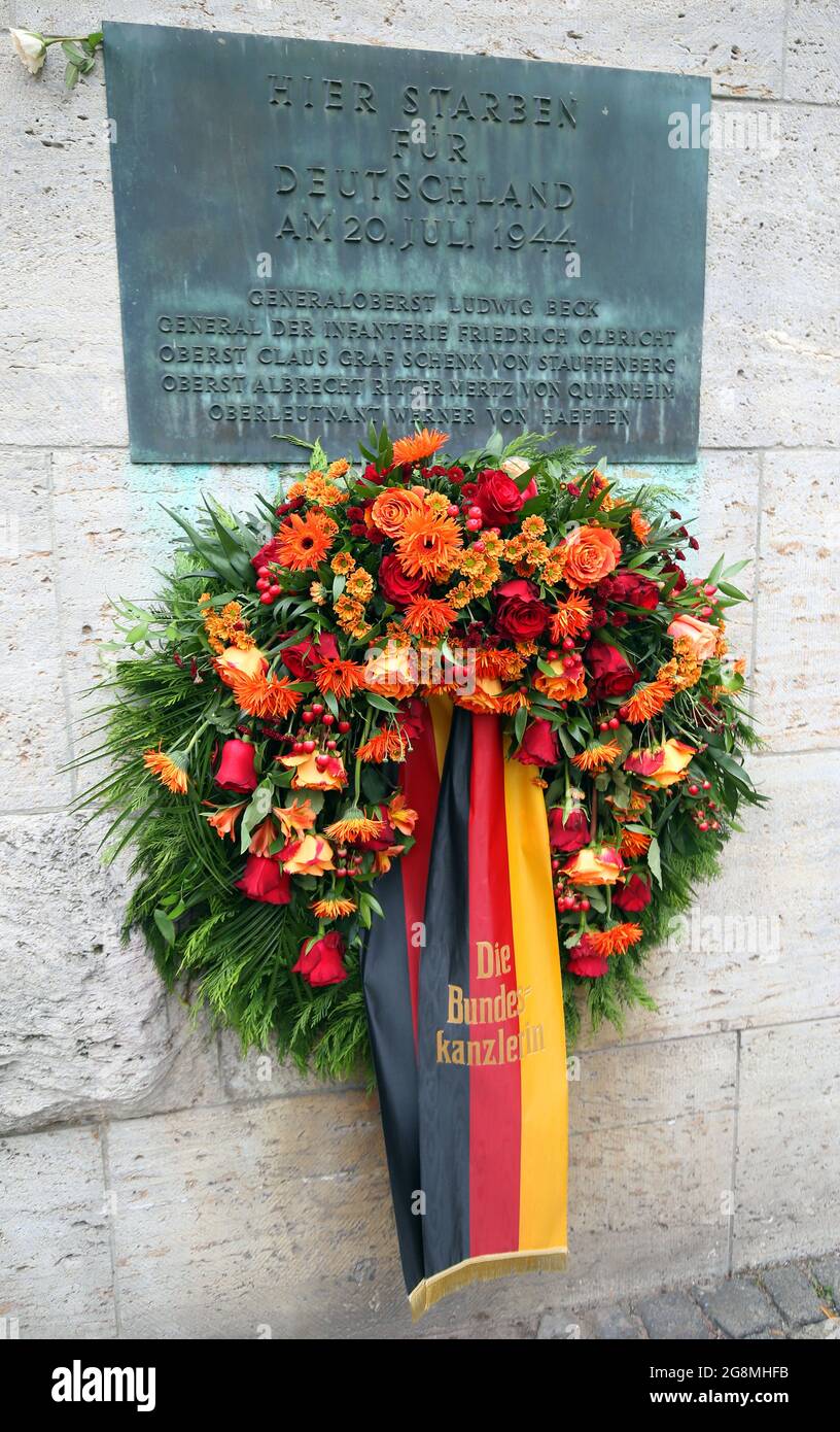 Berlin, Germany. 20th July, 2021. The German Chancellor laid a wreath ...