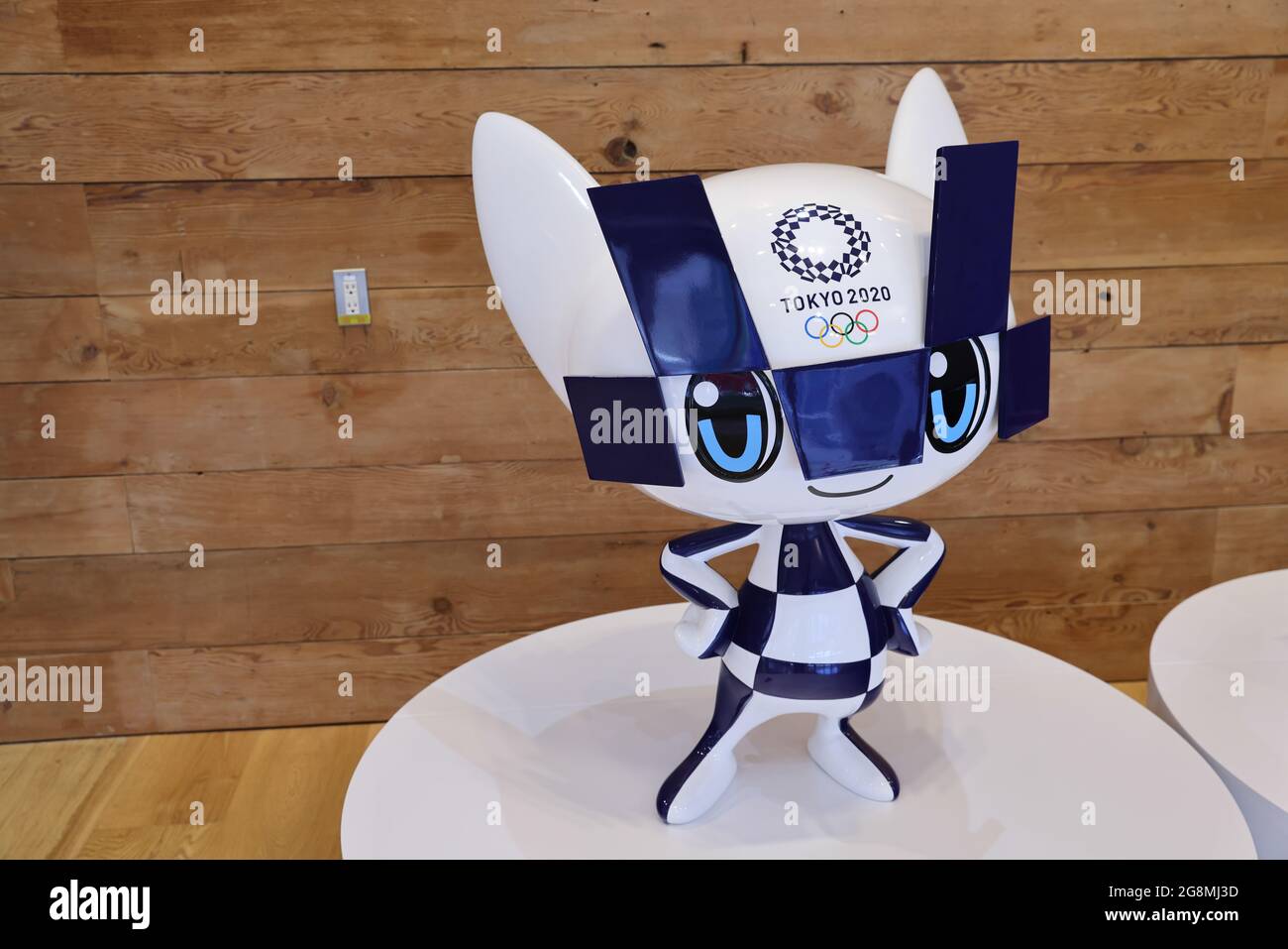Miraitowa, Tokyo 2020 Olympic Games mascot seen inside an official ...
