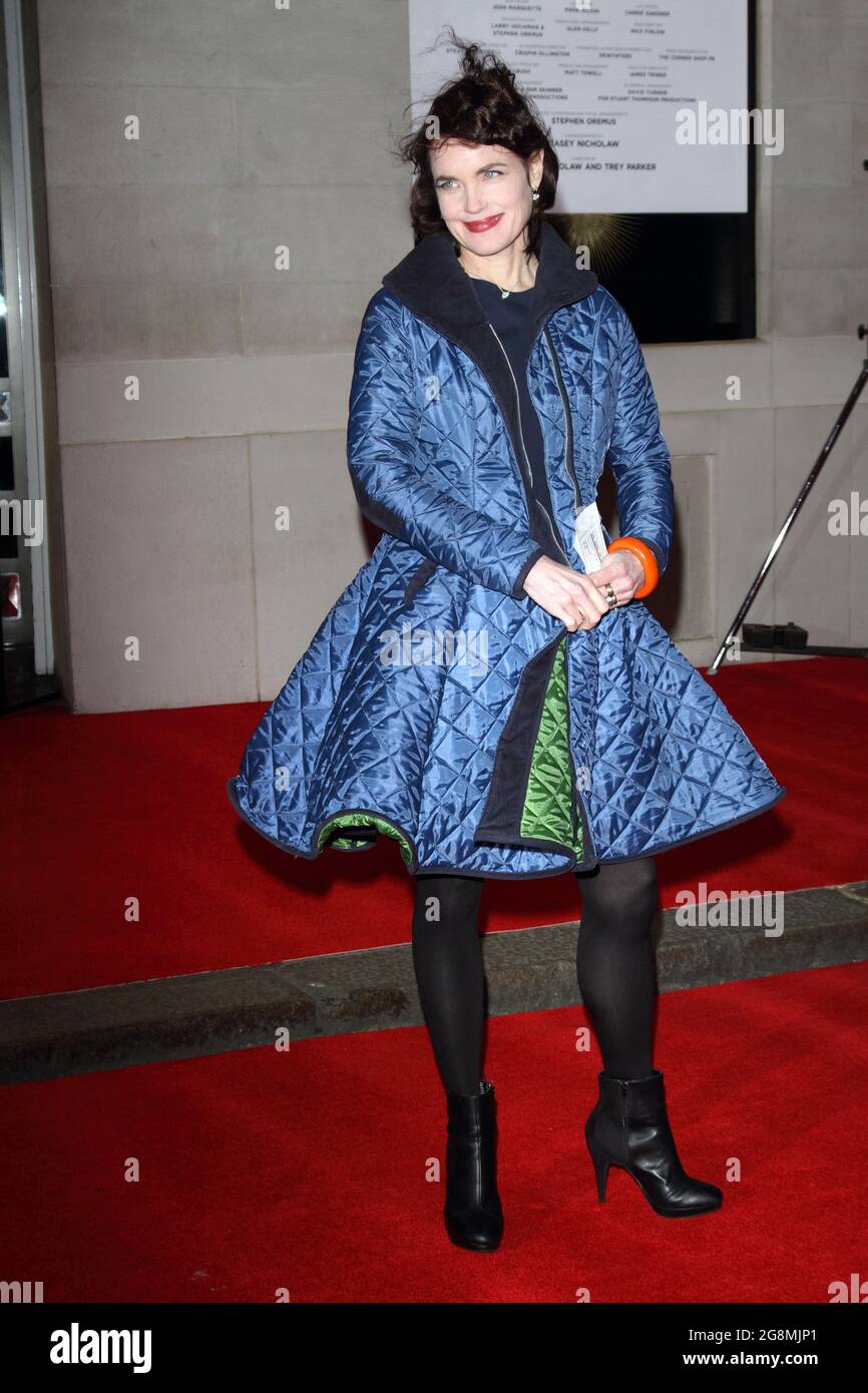 London. UK. Elizabeth McGovern at the Opening Night of Book of Mormon ...