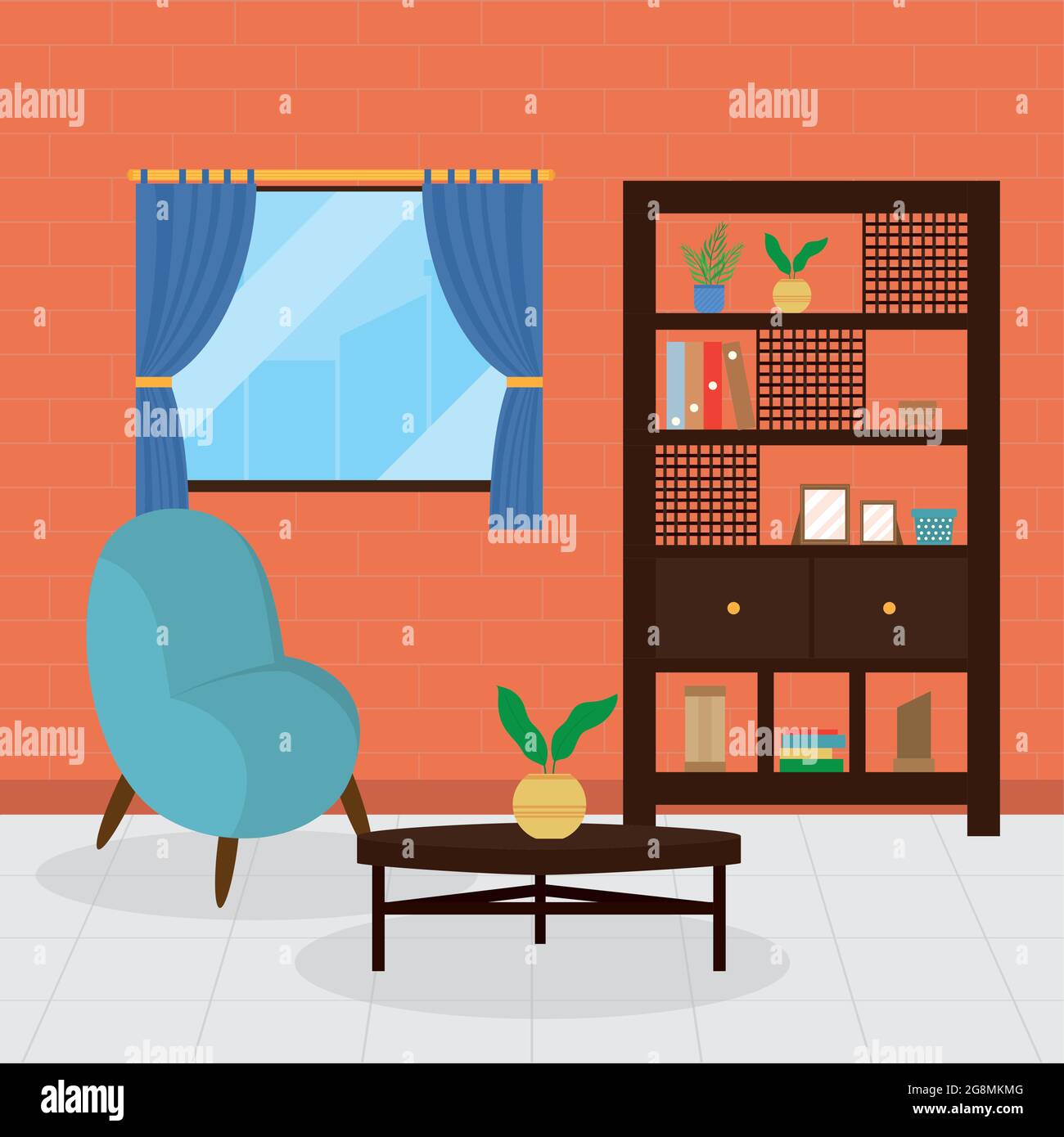 comfy place house with blue sofa Stock Vector Image & Art - Alamy
