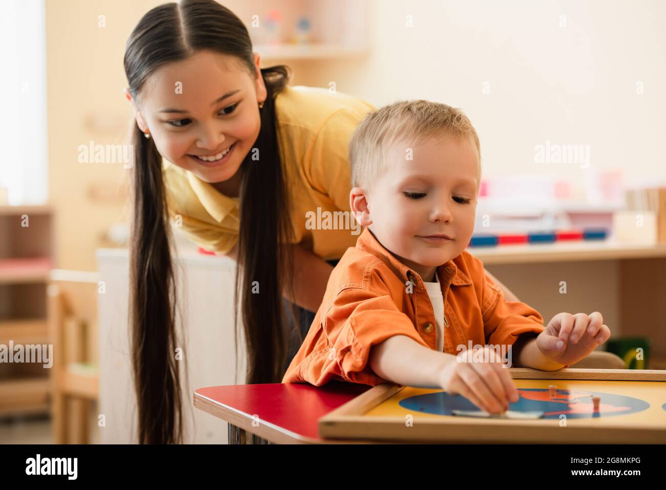 Boy Girl Map Classroom High Resolution Stock Photography and Images - Alamy