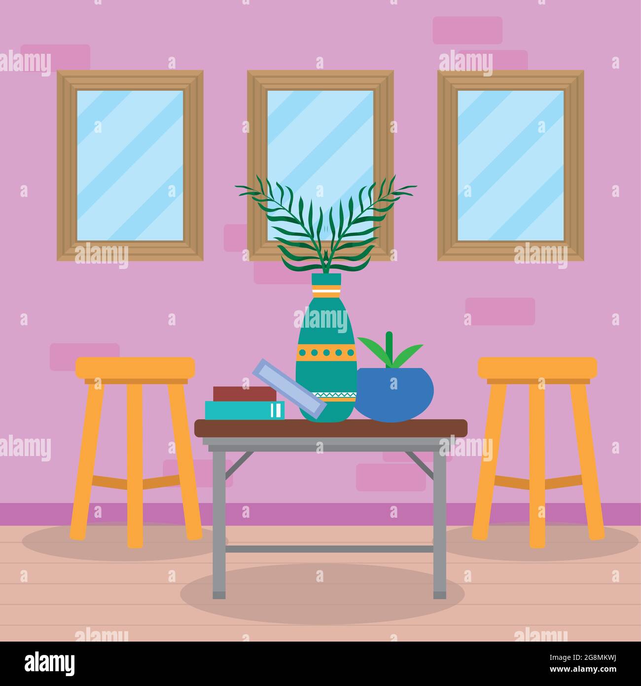home table and chairs scene Stock Vector Image & Art - Alamy