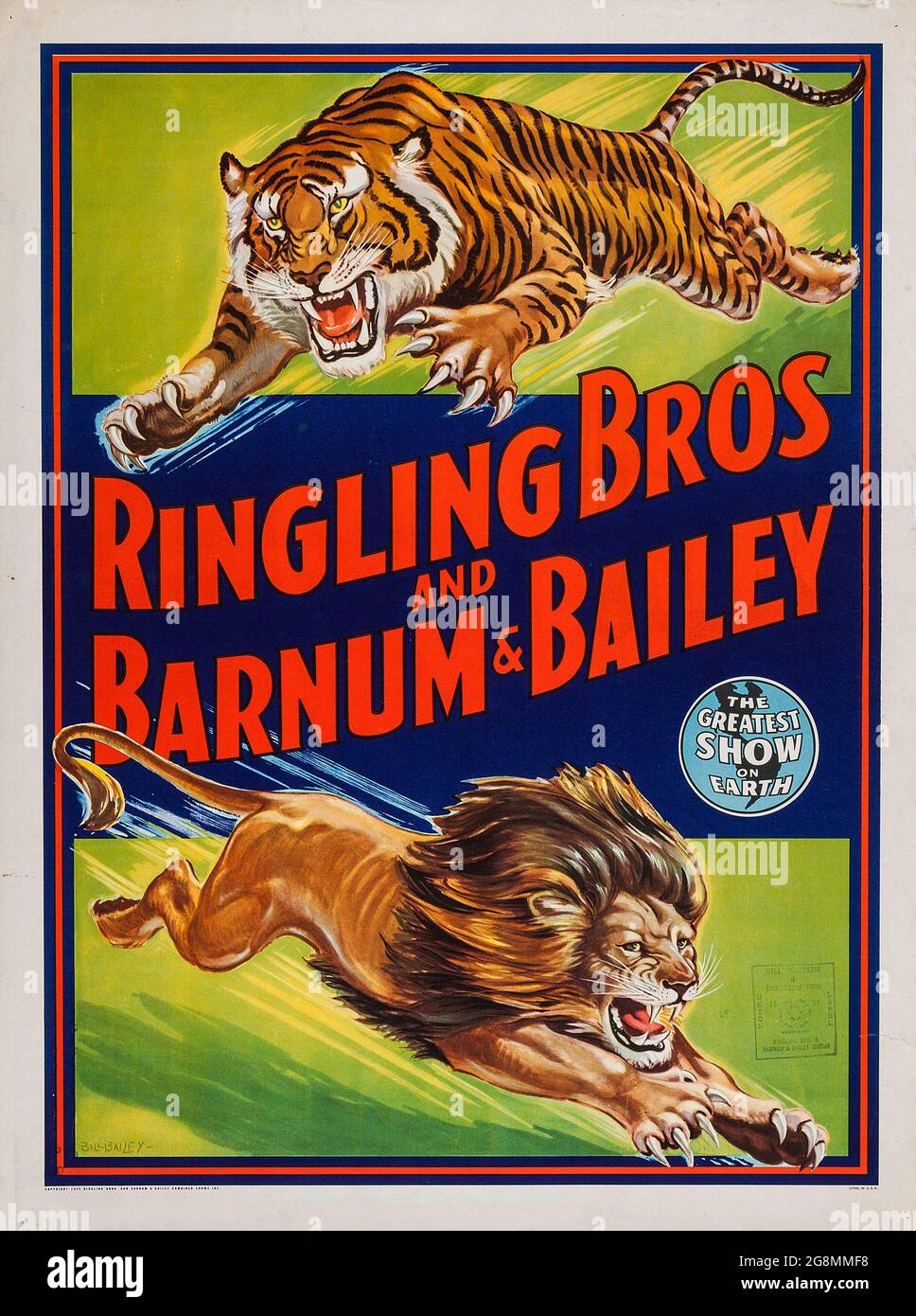 Ringling Bros And Barnum And Bailey Circus 1945 Vintage Circus Poster