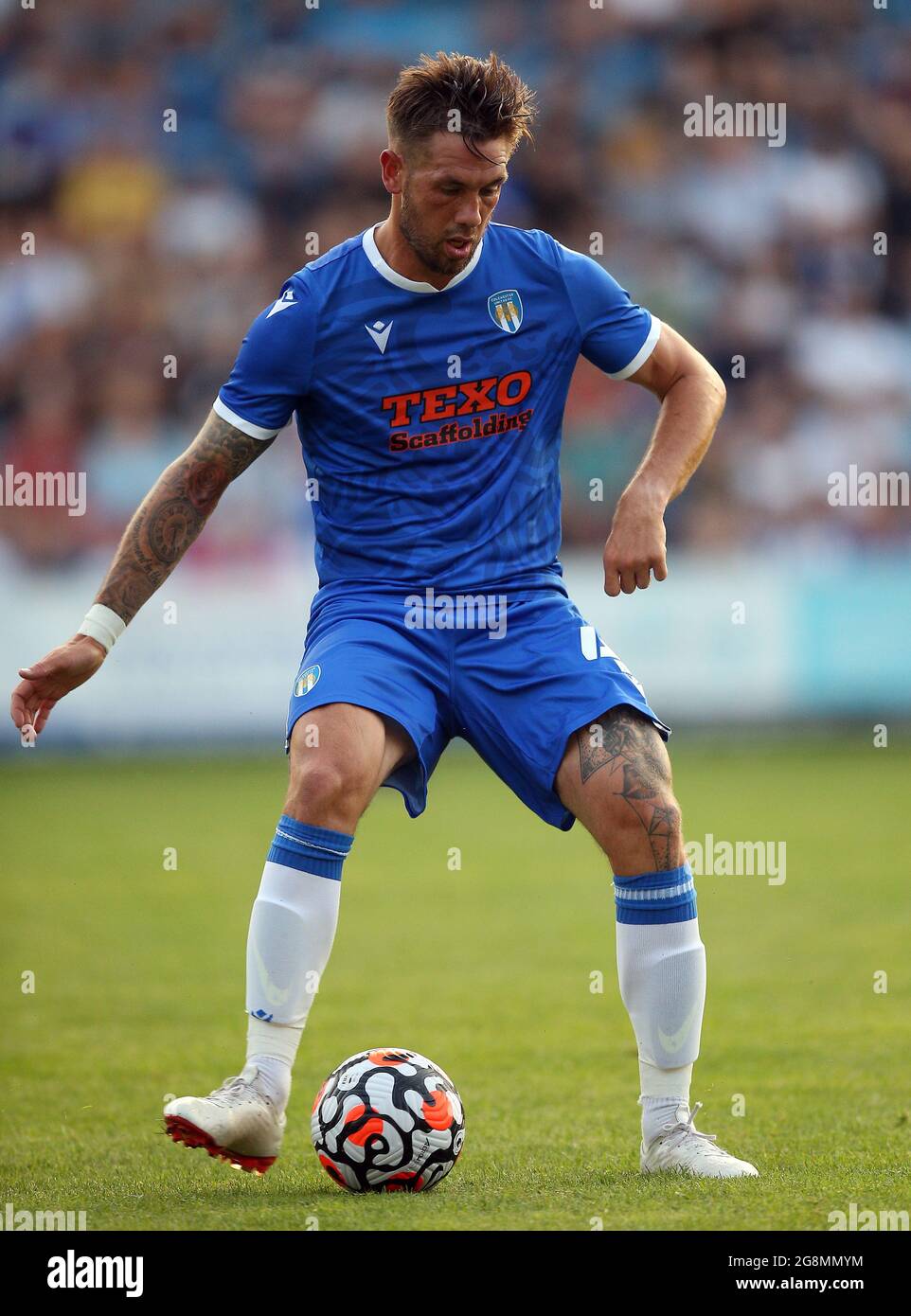 Colchester Uniteds Luke Chambers during the pre-season friendly match ...