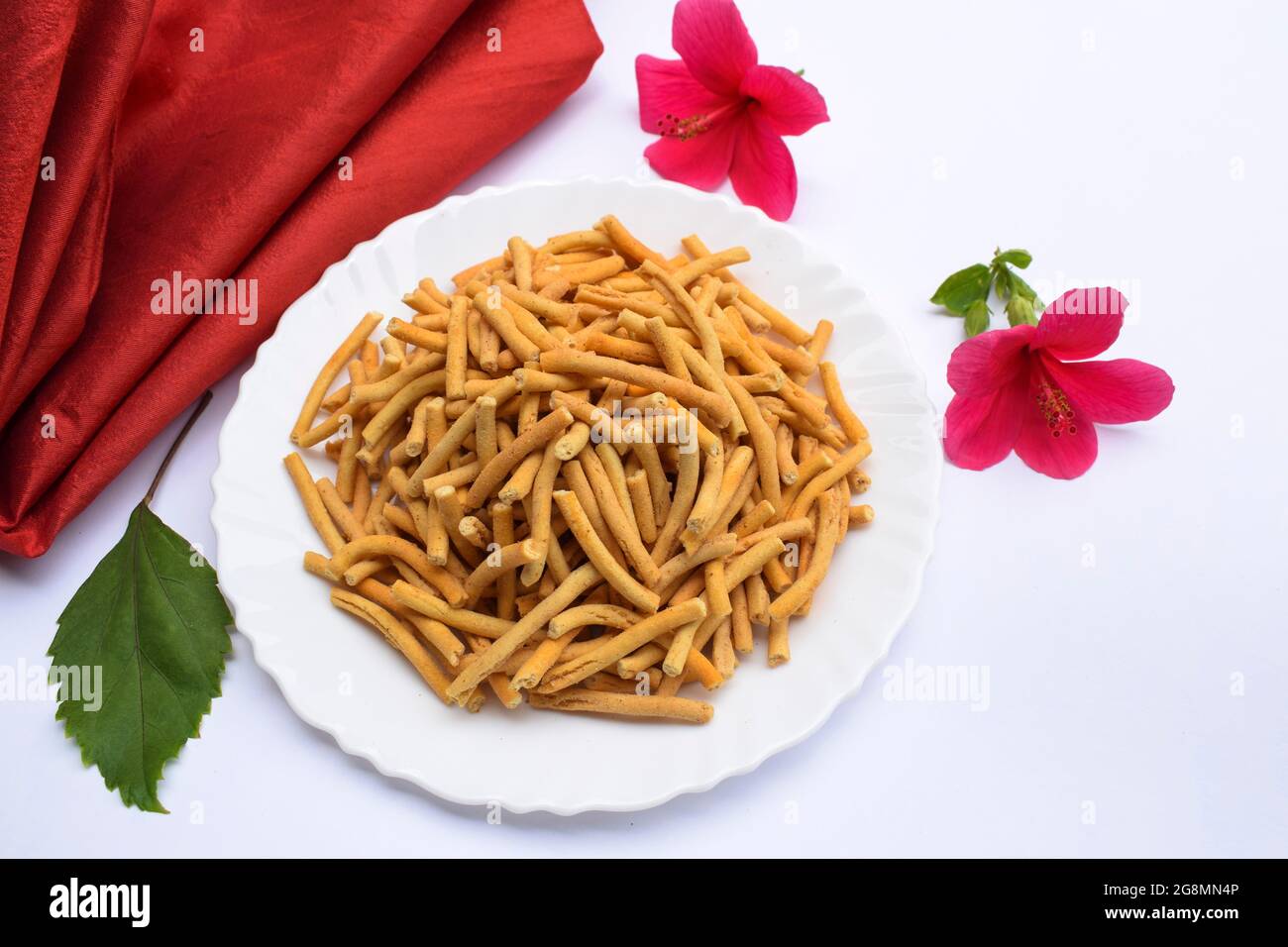 Indian popular crispy snacks namkeen thick sev, eaten during festivals ...