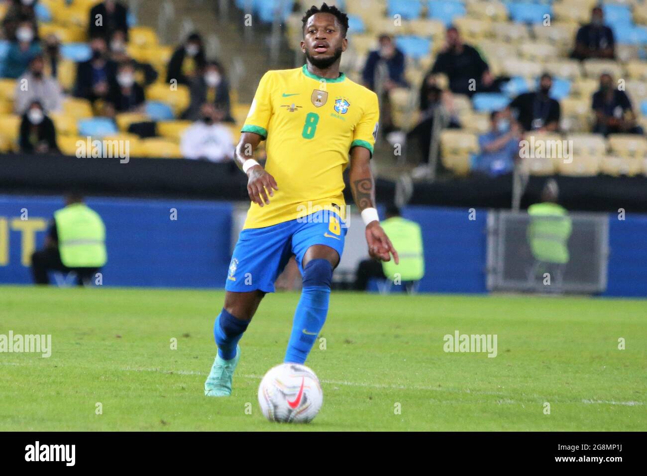 Fred of Brazil During match between Argentina and Brazil on July 11 ...