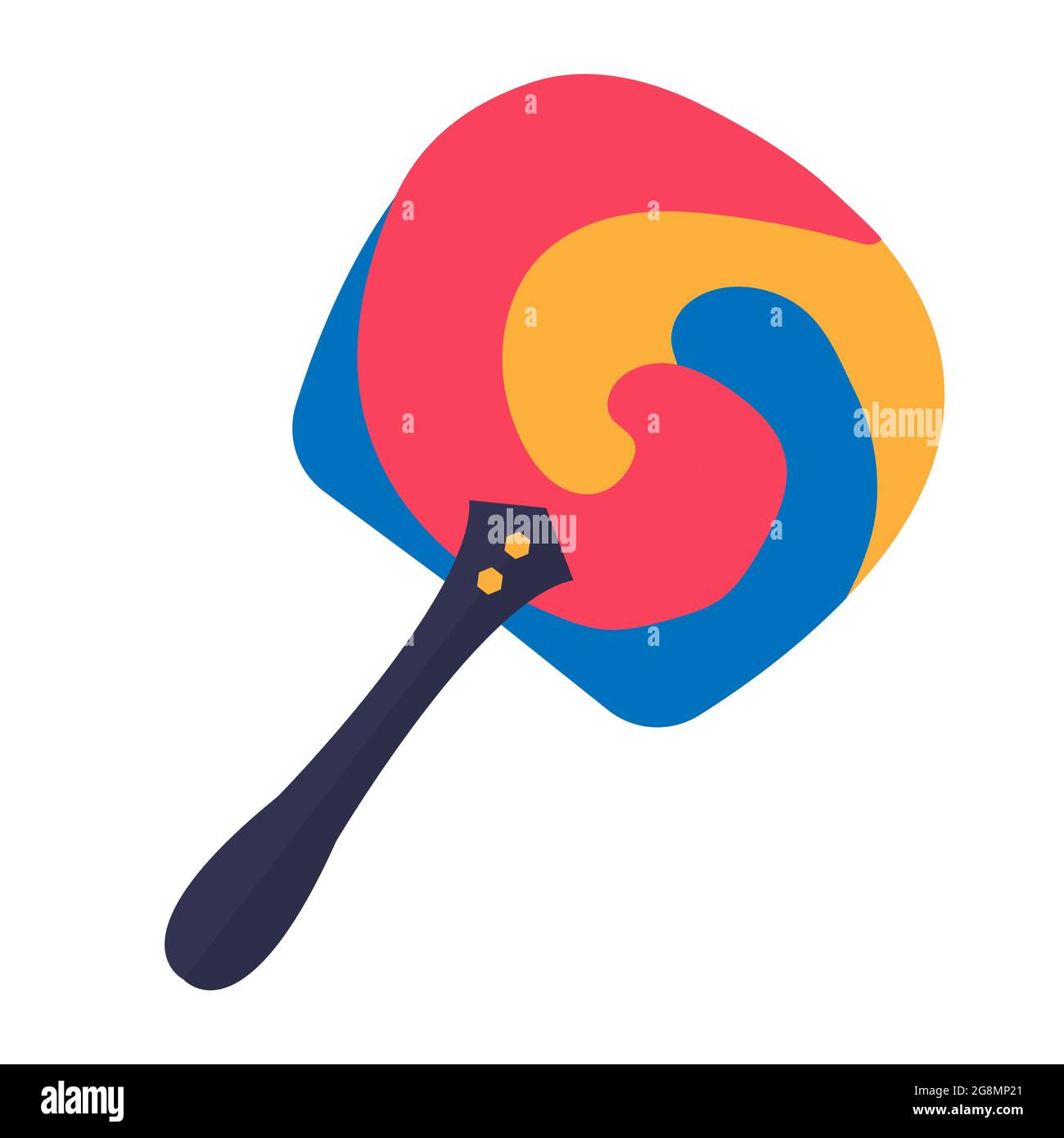 Korean fan icon flat style. Isolated on white background. Vector ...