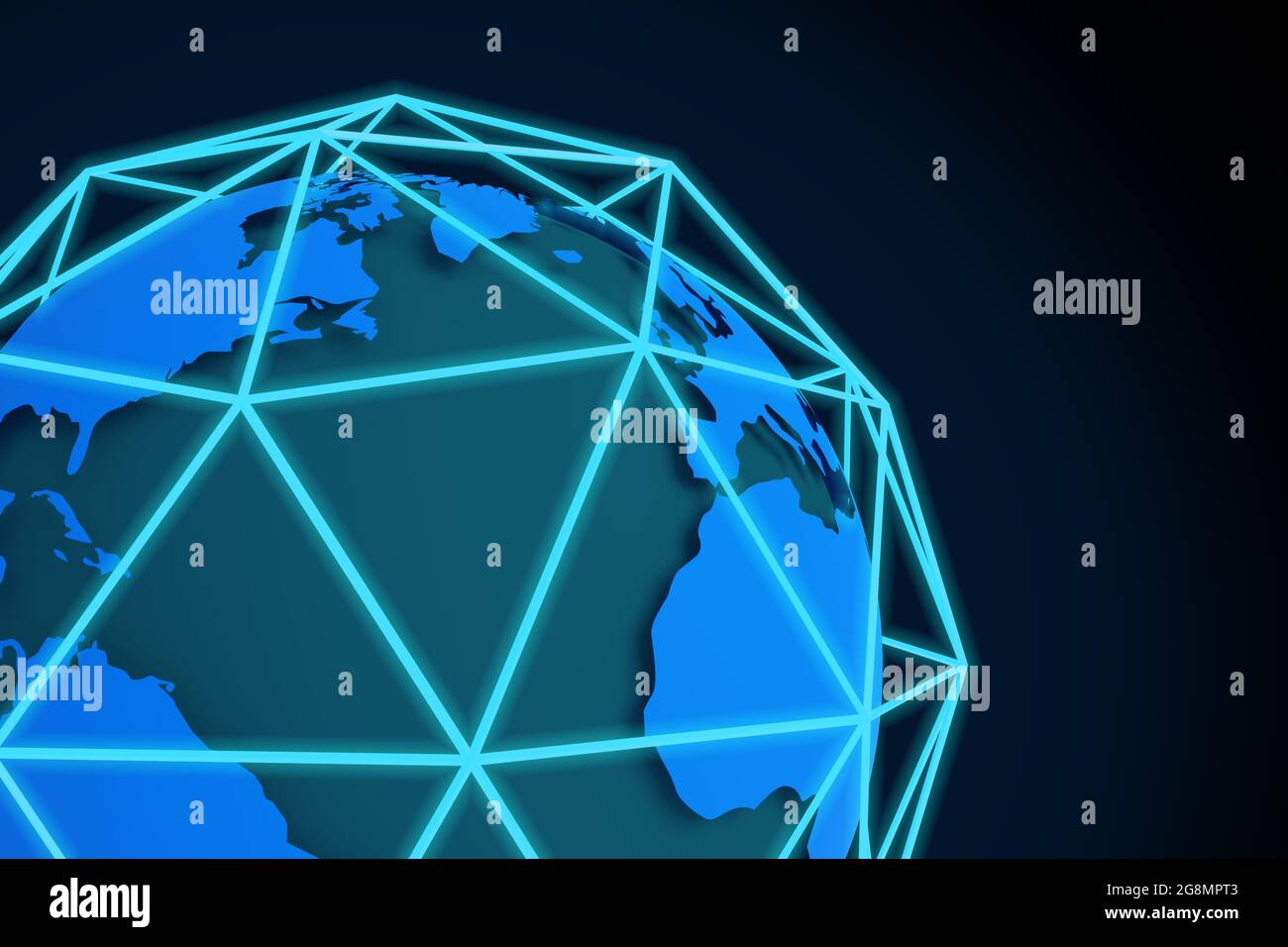 Planet earth covered with illuminated blue lines. 3d illustration Stock ...