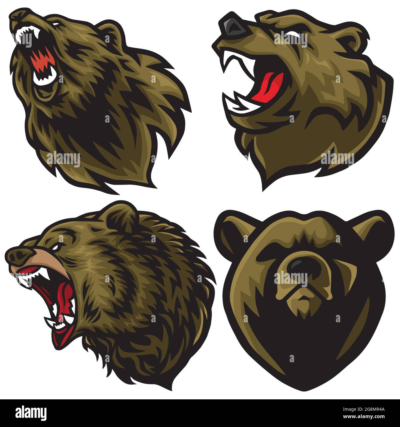Bear Logo Set Vector Premium Collection Stock Vector Image & Art - Alamy