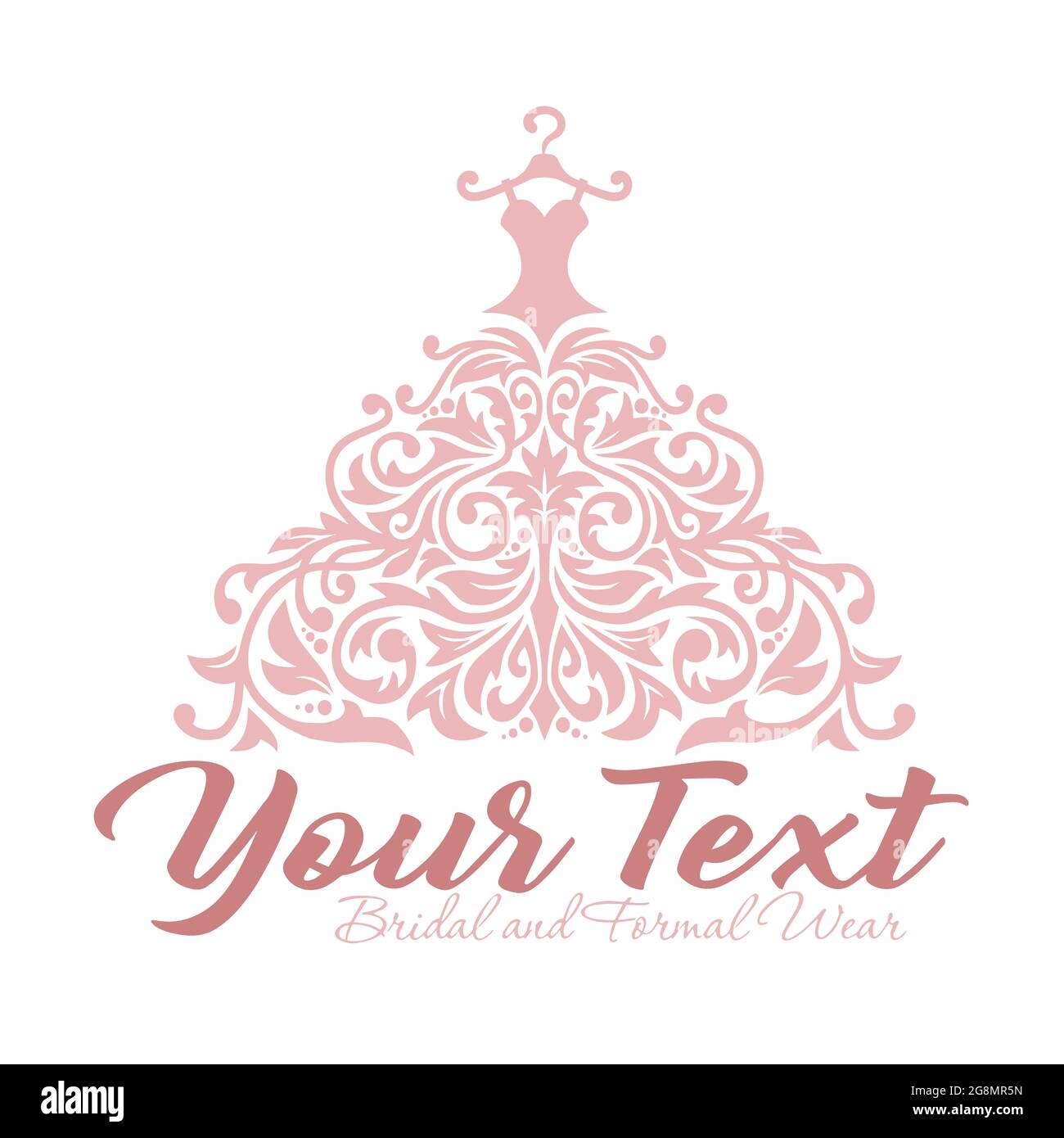 Bridal Wedding Gown Dress Boutique Logo Design Vector Illustration ...