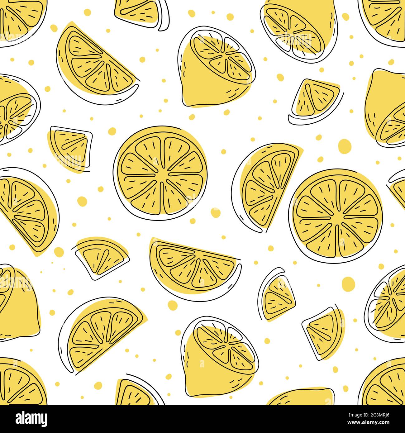 seamless pattern of lemon with hand draw style Stock Vector Image & Art ...