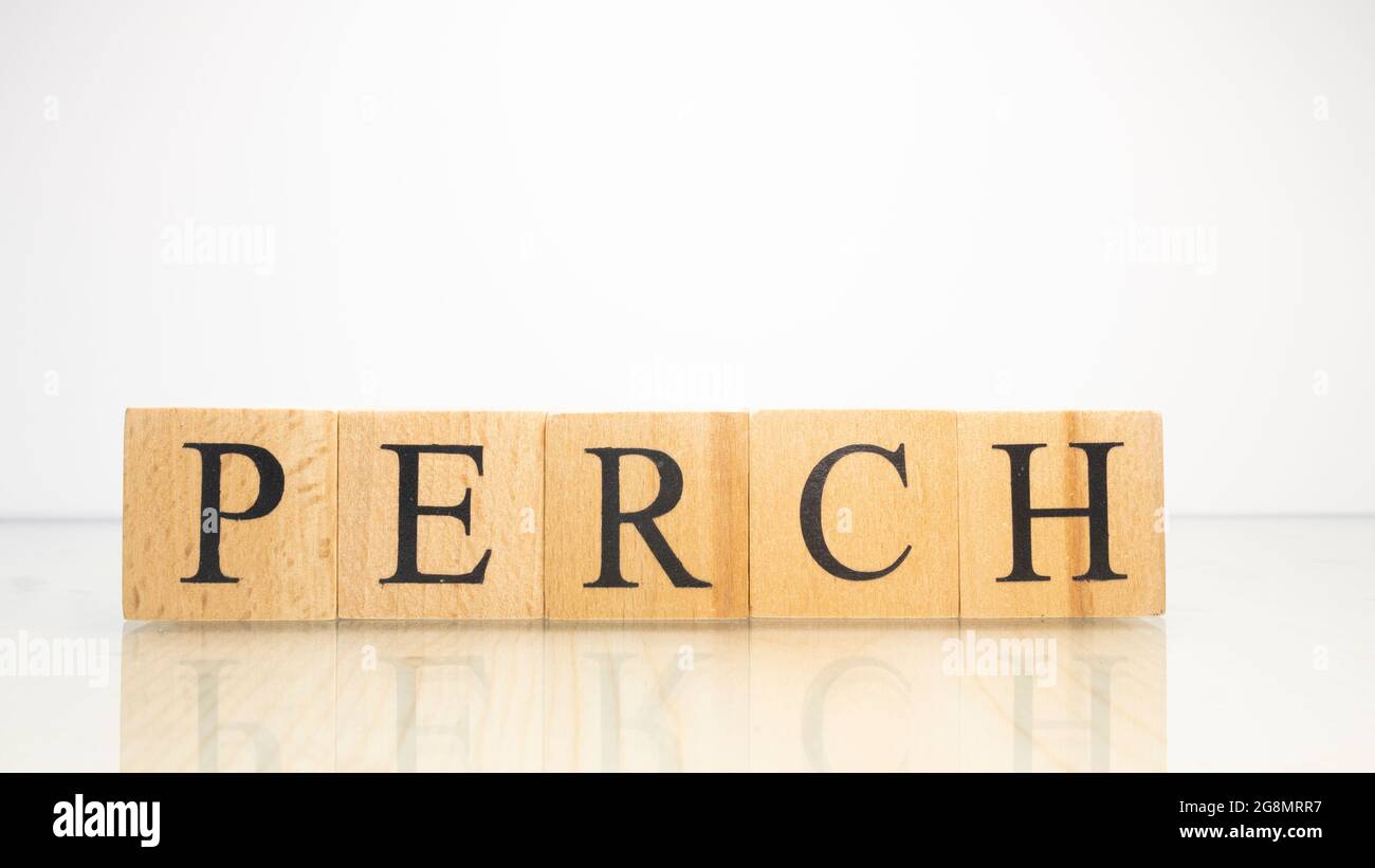 The name Perch was created from wooden letter cubes. Seafood and food ...