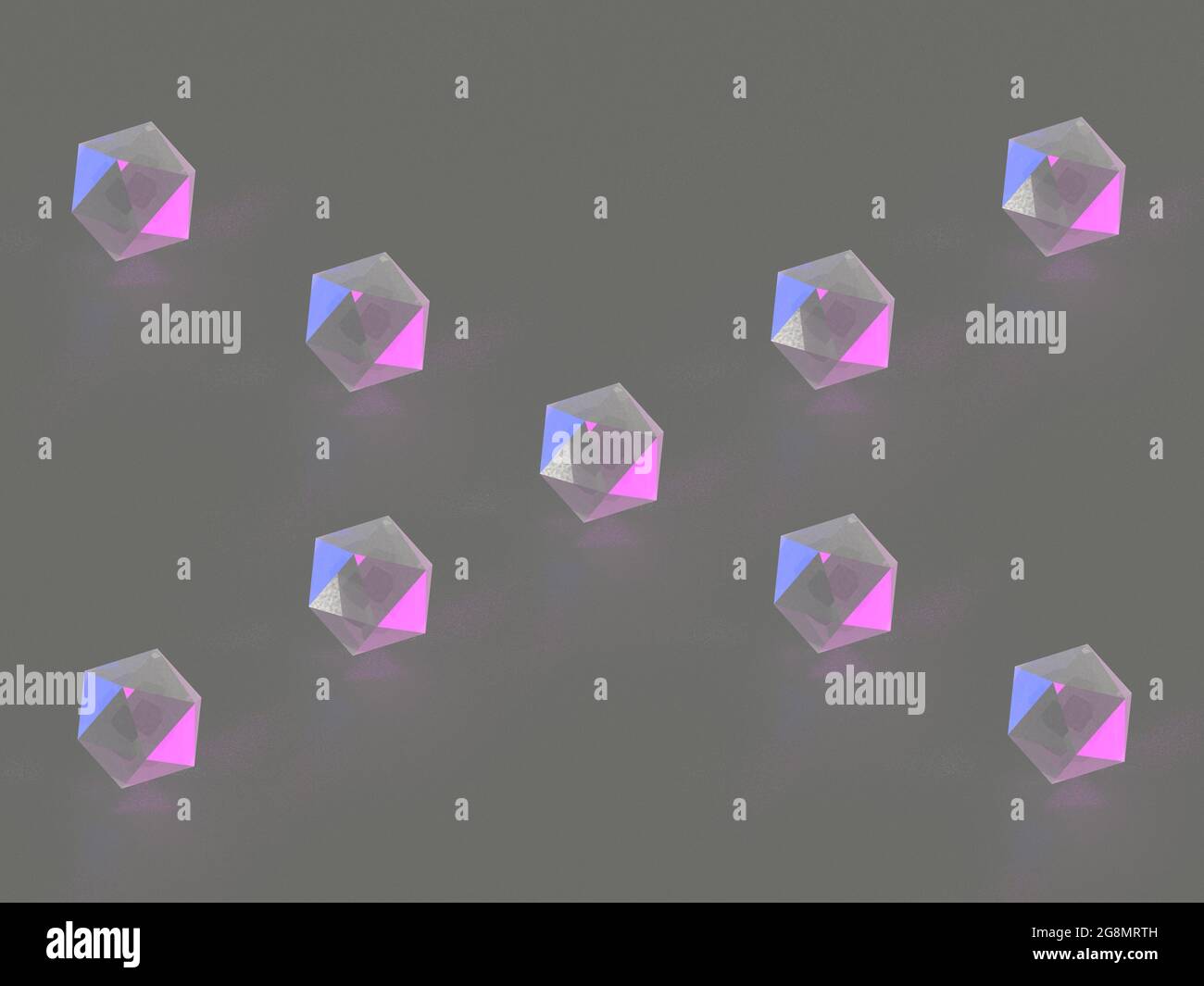 3D rendering of floating crystals in geometric shapes Stock Photo - Alamy