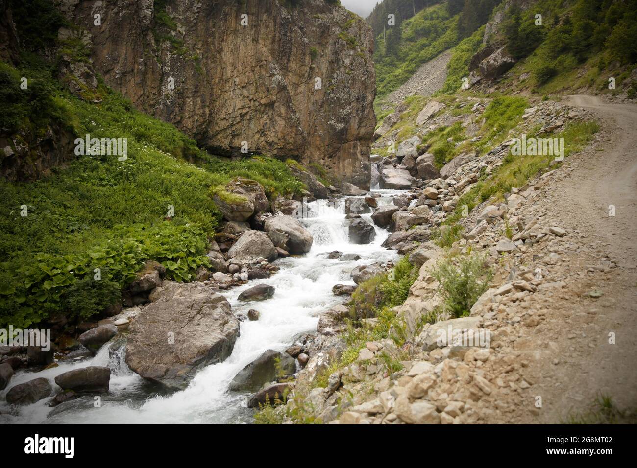 Karadeniz Rize Cat Village Stream, Turkey, Plateau View Stock Photo - Alamy
