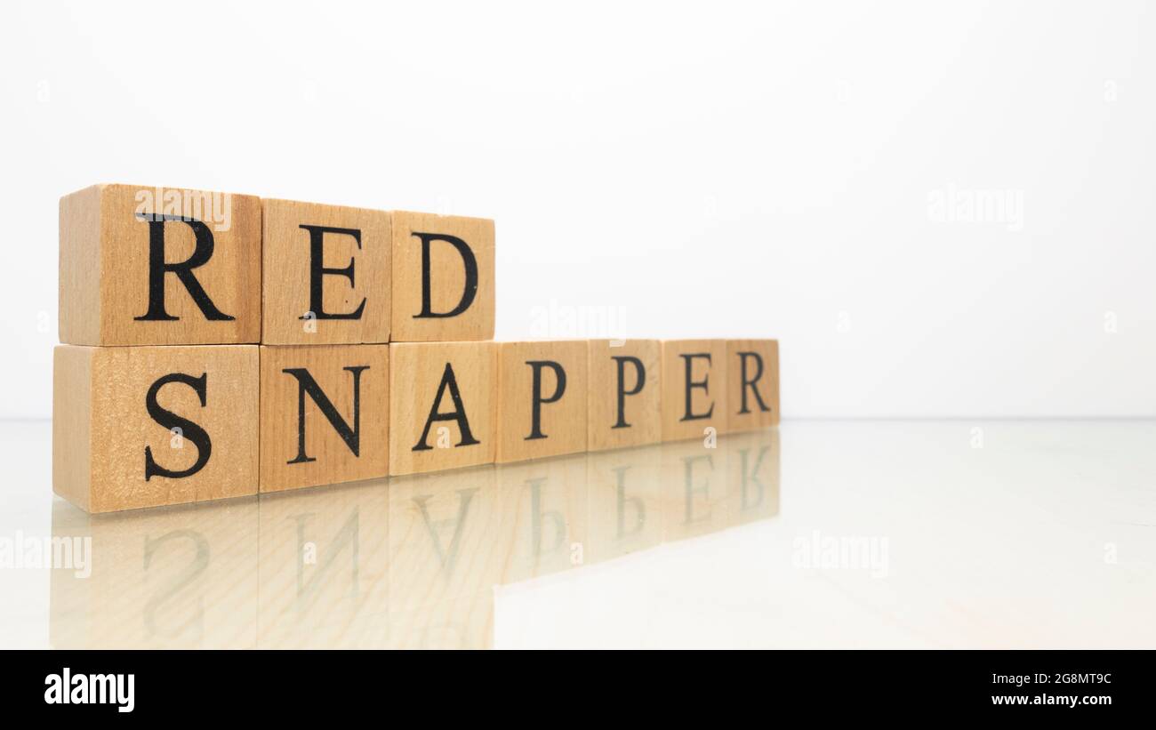 The name Red snapper was created from wooden letter cubes. Seafood and ...