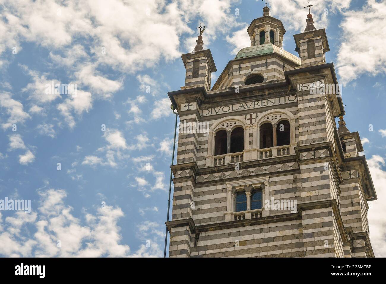 Top of the bell tower of the Cathedral of Saint Lawrence in the ...