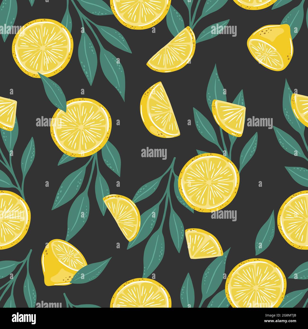 Seamless pattern of hand drawn lemons. Doodle hand drawn pattern Stock ...
