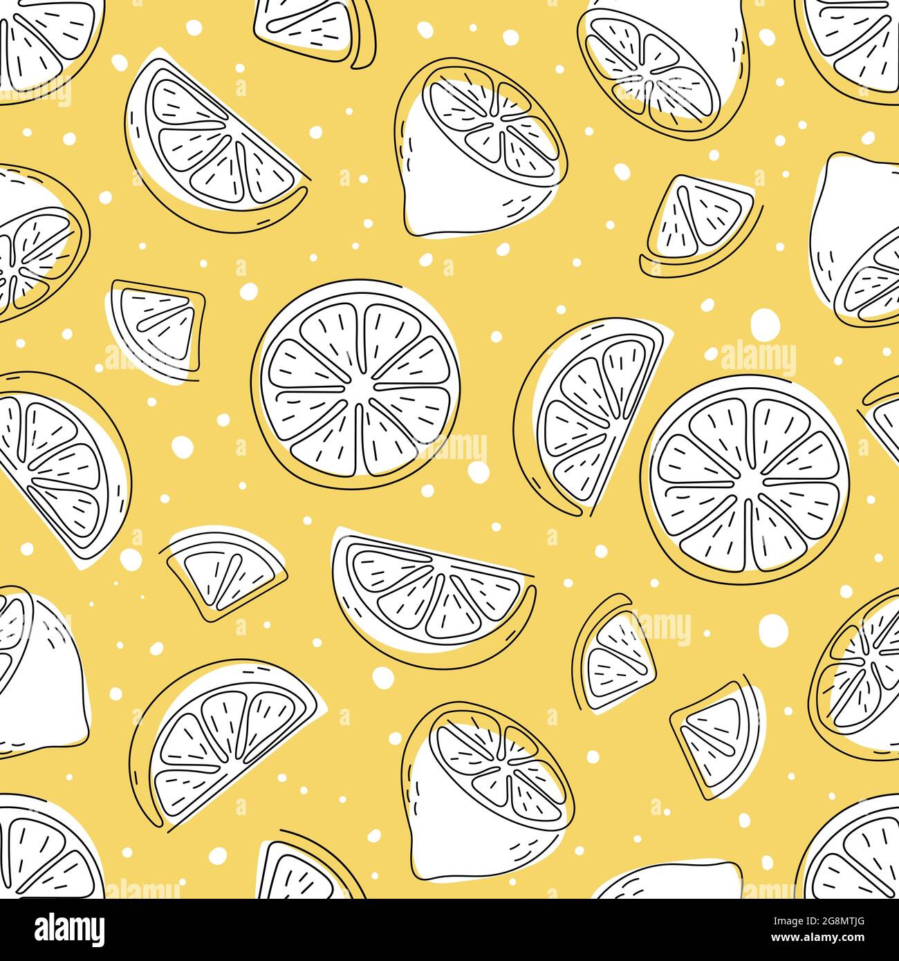 seamless pattern of lemon with hand draw style Stock Vector Image & Art ...