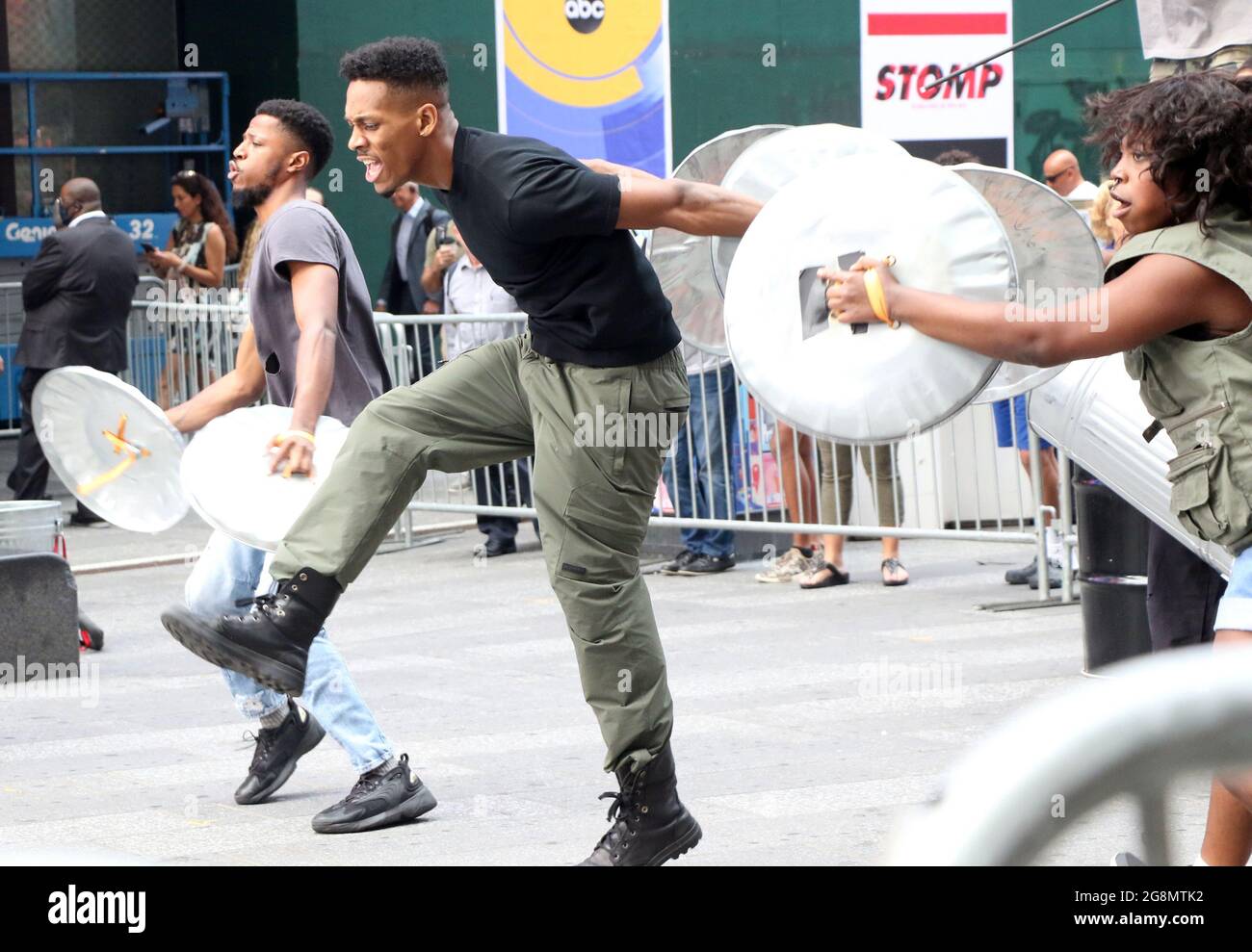 New York, NY, USA. 21st July, 2021. The Cast Of Stomp on the set of ...