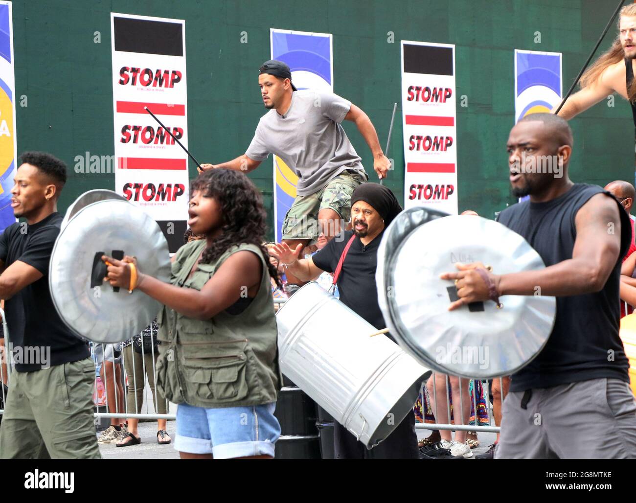 New York, NY, USA. 21st July, 2021. The Cast Of Stomp on the set of ...