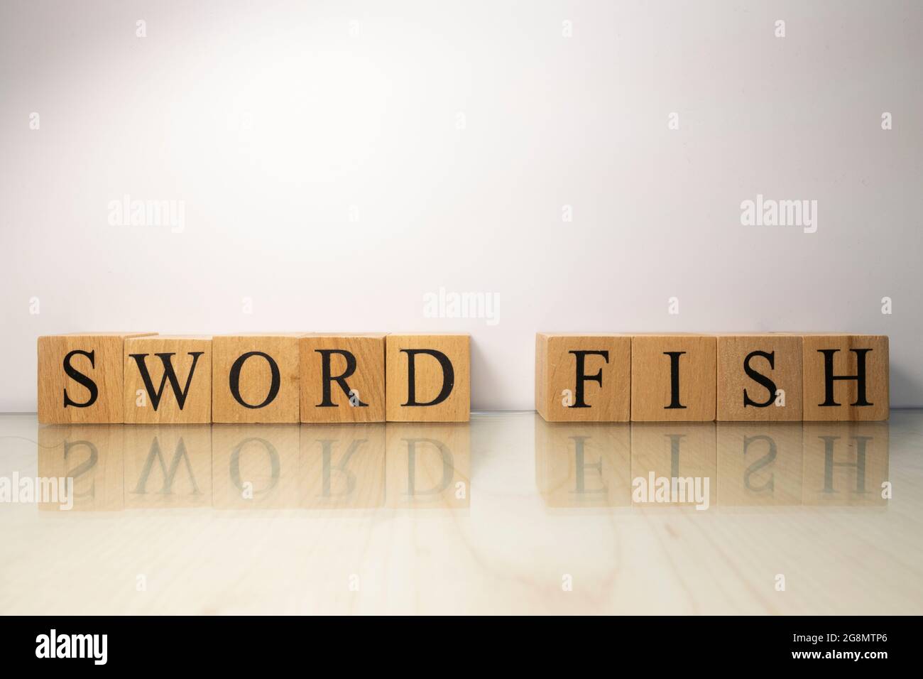 The name Swordfish was created from wooden letter cubes. Seafood and ...