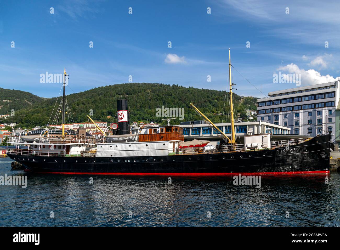 Veteran passenger steam ship Stord 1, built 1913. Berthed in the port ...