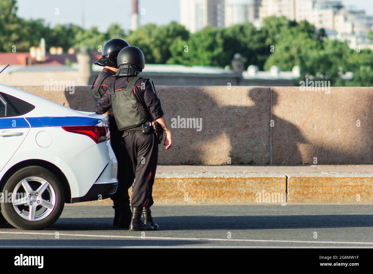 patrol policemen security search check guard orientation face.concept ...