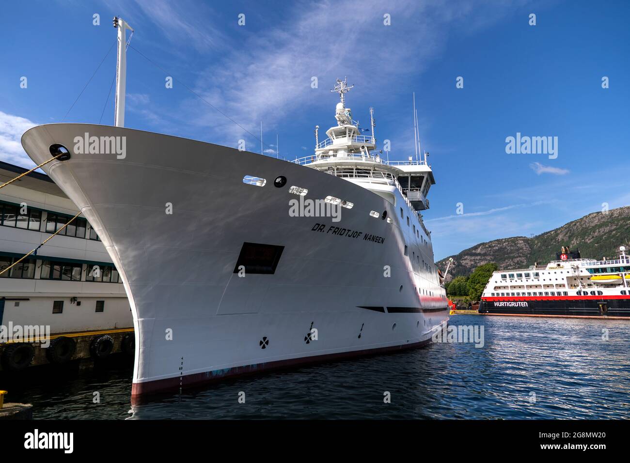 Bow of marine research / training vessel Dr. Fridtjof Nansen at ...