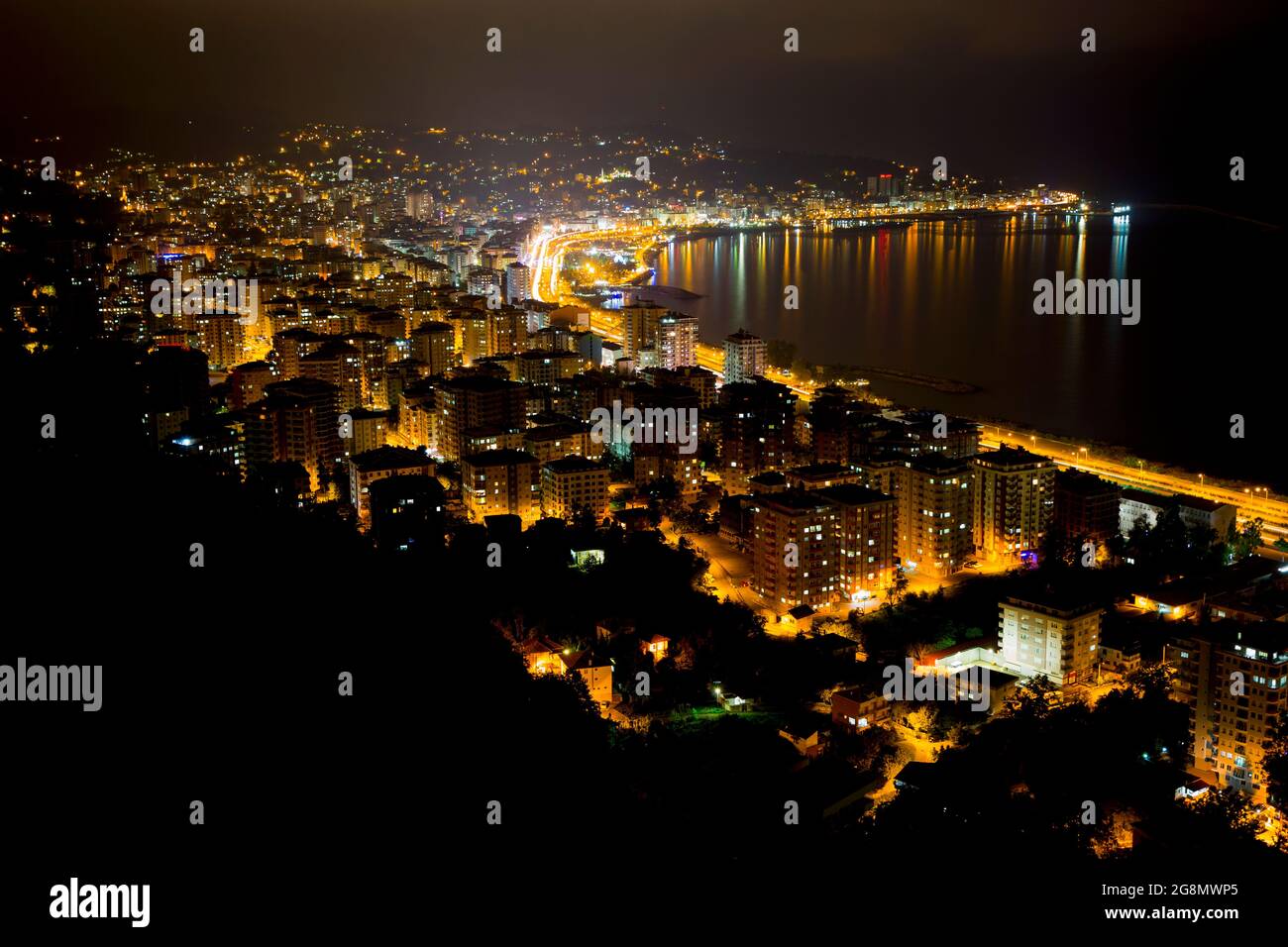 Rize Central Night View of Karadeniz, Turkey, Highland View Stock Photo ...