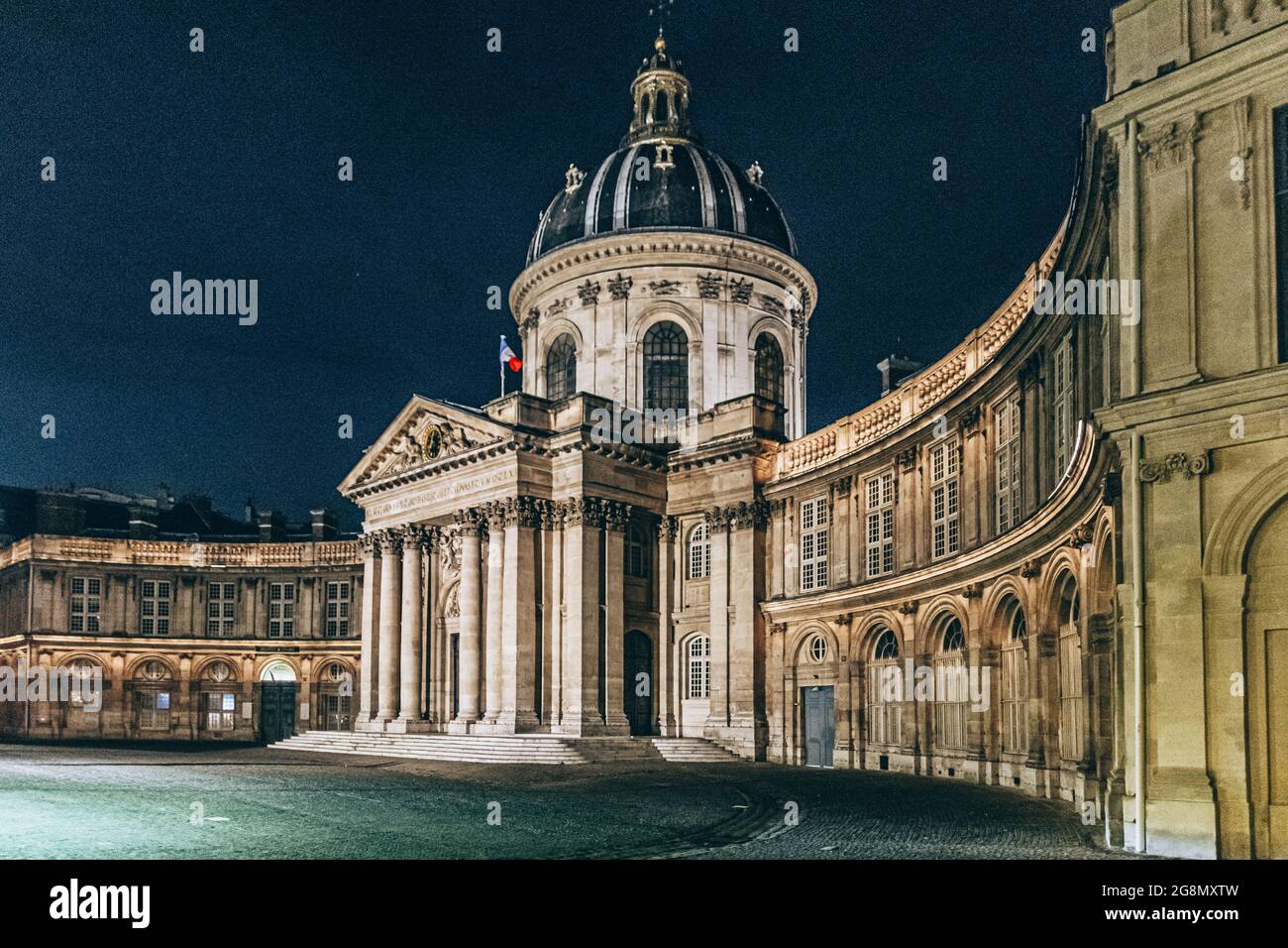 French Academy in Paris, France in nighttime Stock Photo - Alamy