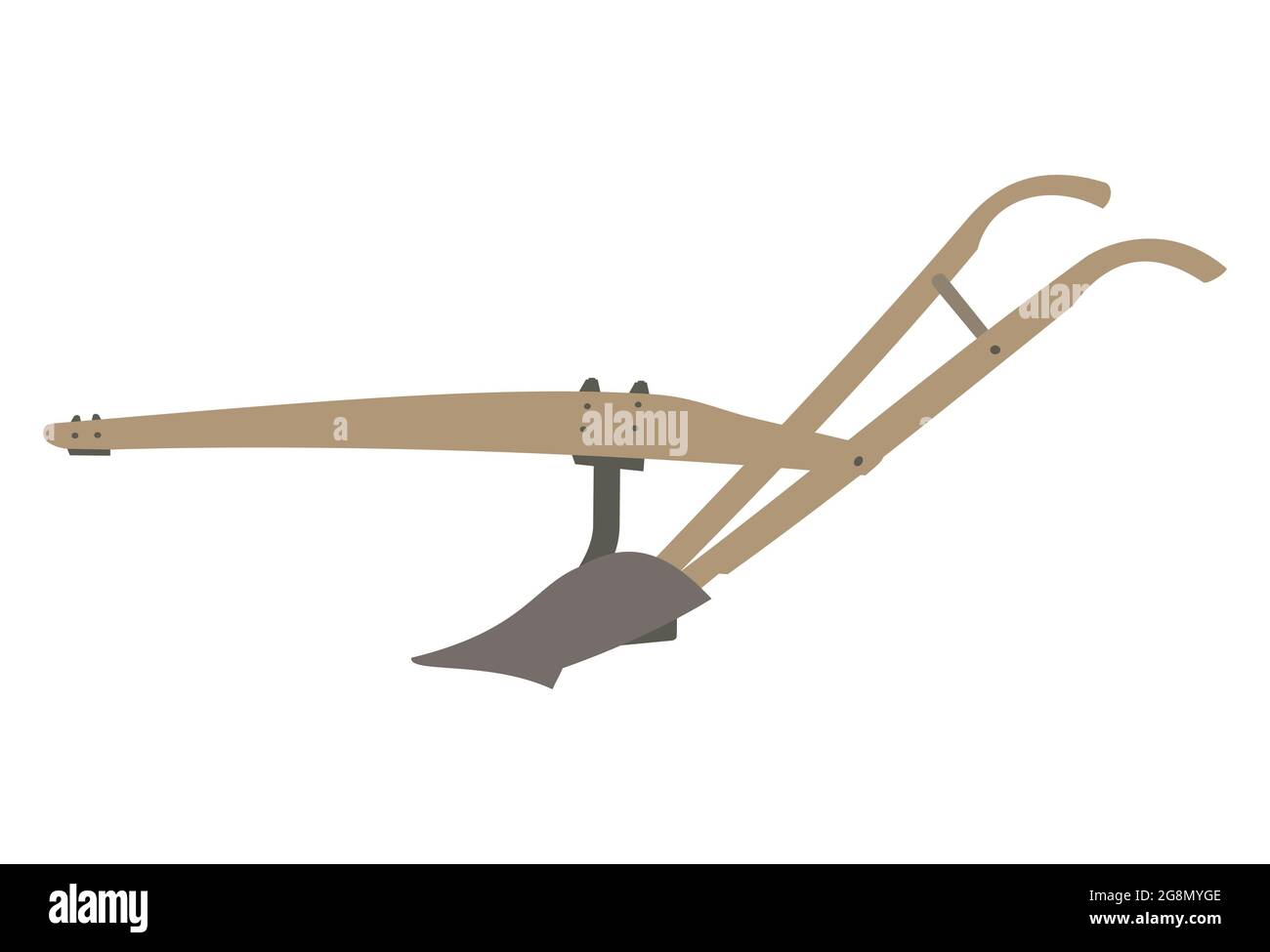 Digital illustration of a ploughing tool isolated on a white background ...