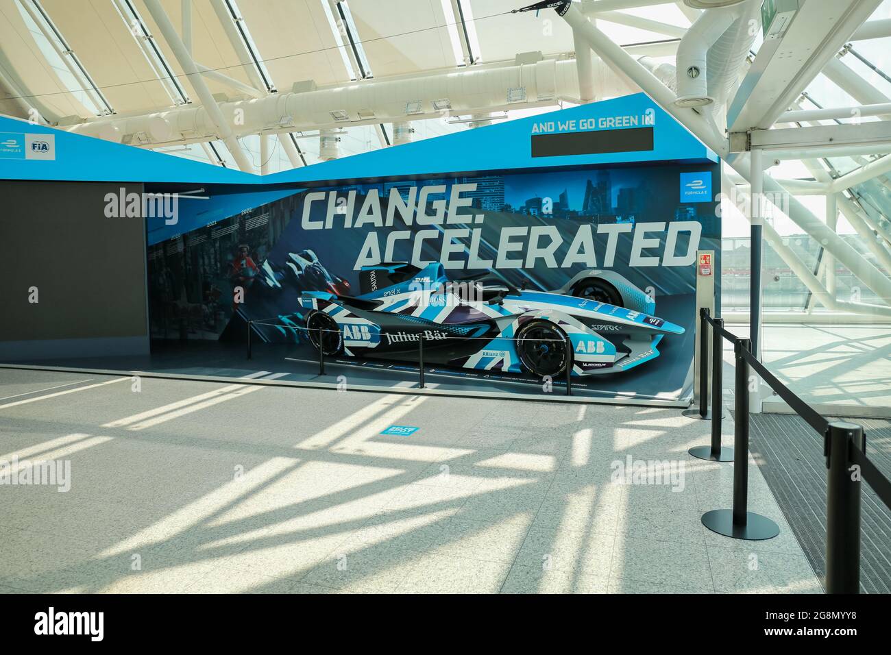 London, UK. 21 July 2021. Julius Baer Race Car at ExCeL London ...