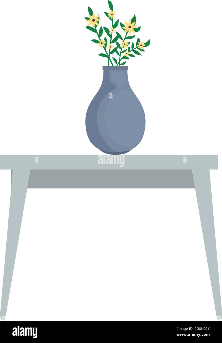 table with vase Stock Vector Image & Art - Alamy