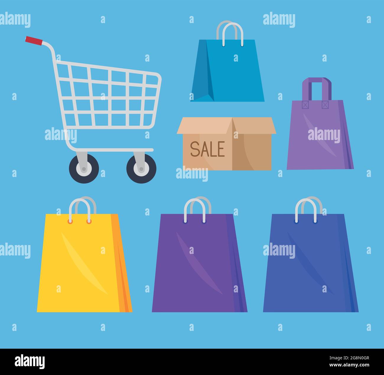 seven shopping market icons Stock Vector Image & Art - Alamy