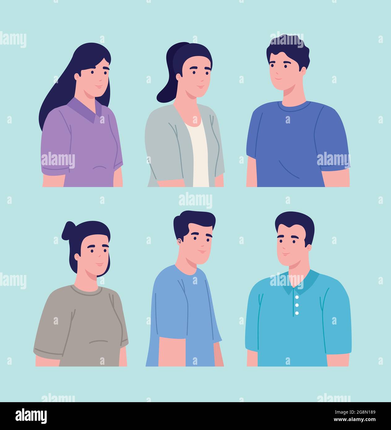 group of six persons Stock Vector Image & Art - Alamy