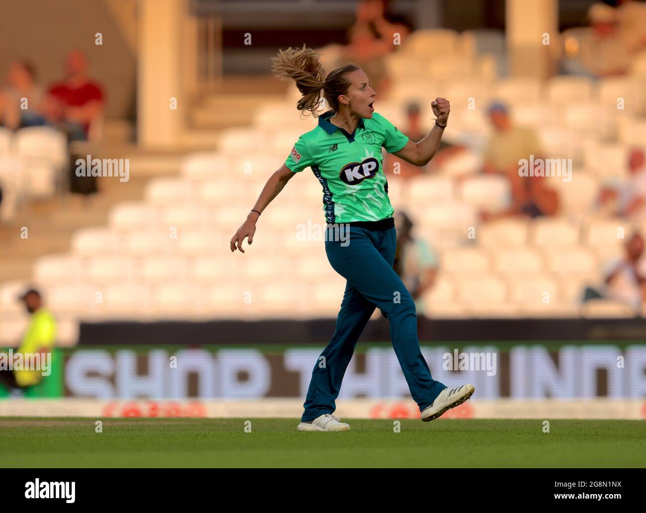 21 July, 2021. London, UK. Tash Farrant of The Oval Invincibles ...