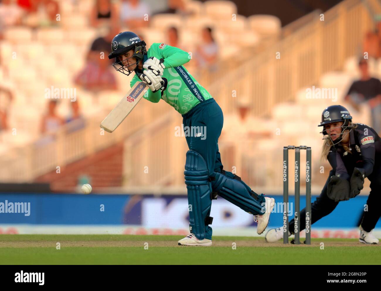 21 July, 2021. London, UK. Georgia Adams of The Oval Invincibles ...