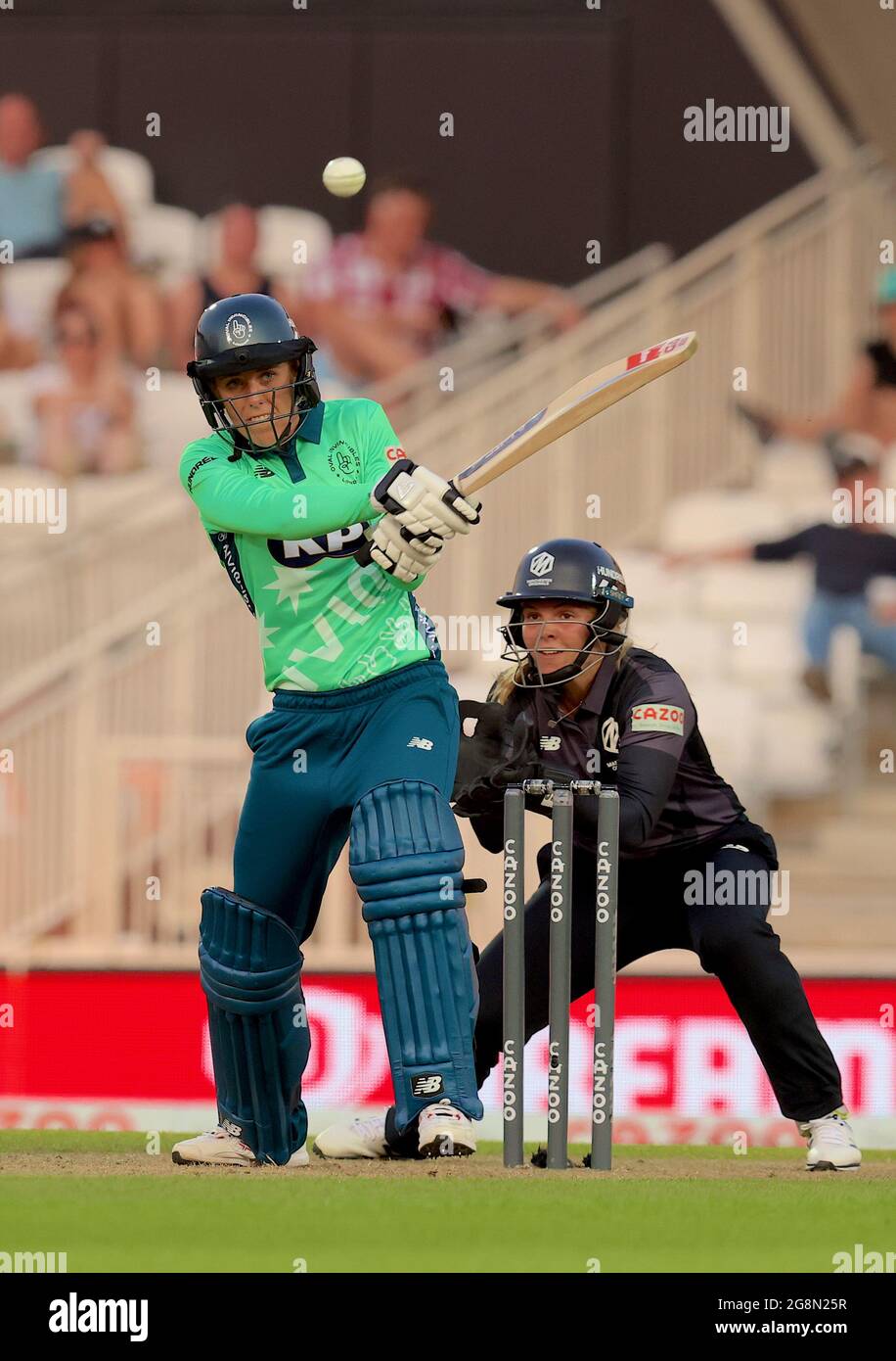 21 July, 2021. London, UK. Georgia Adams of The Oval Invincibles ...