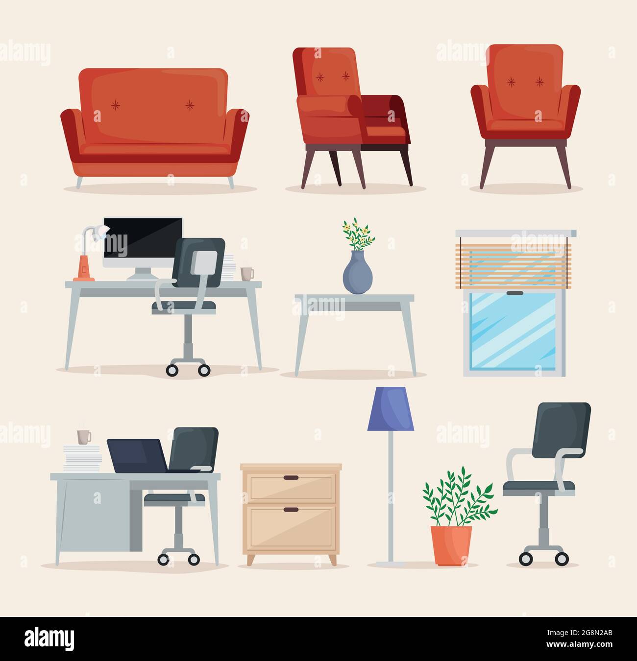 eleven home spaces icons Stock Vector Image & Art - Alamy