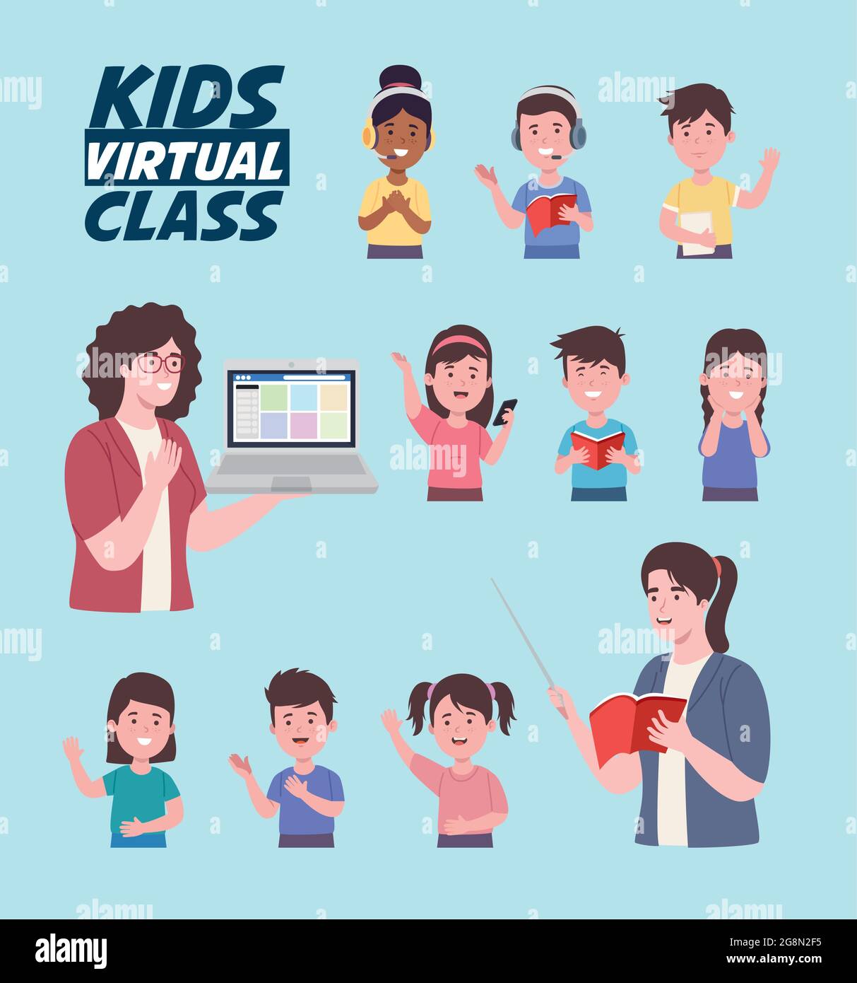 set of icons for virtual class Stock Vector Image & Art - Alamy