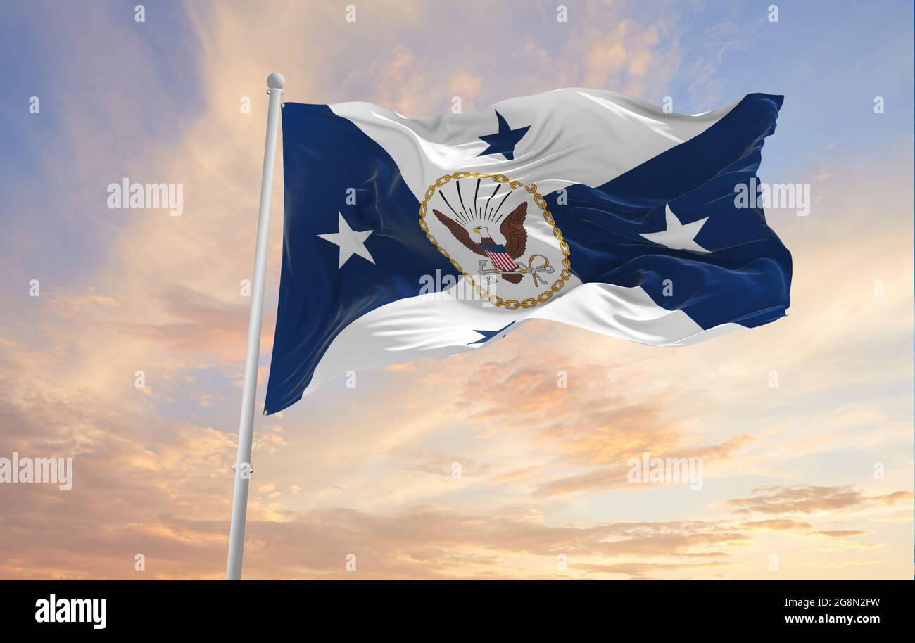 flag of United States Vice Chief of Naval Operations waving in the wind ...