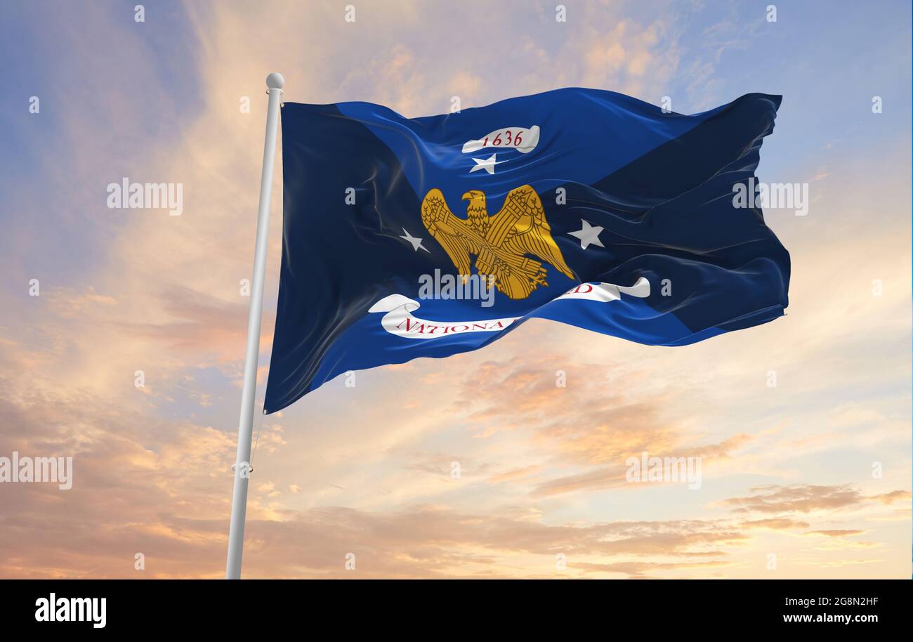 flag of Vice Chief of the National Guard Bureau waving in the wind. USA ...
