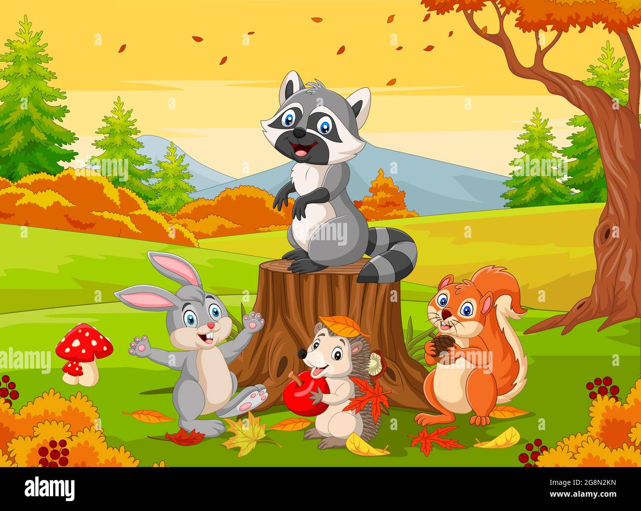Hedgehog in autumn Stock Vector Images - Alamy