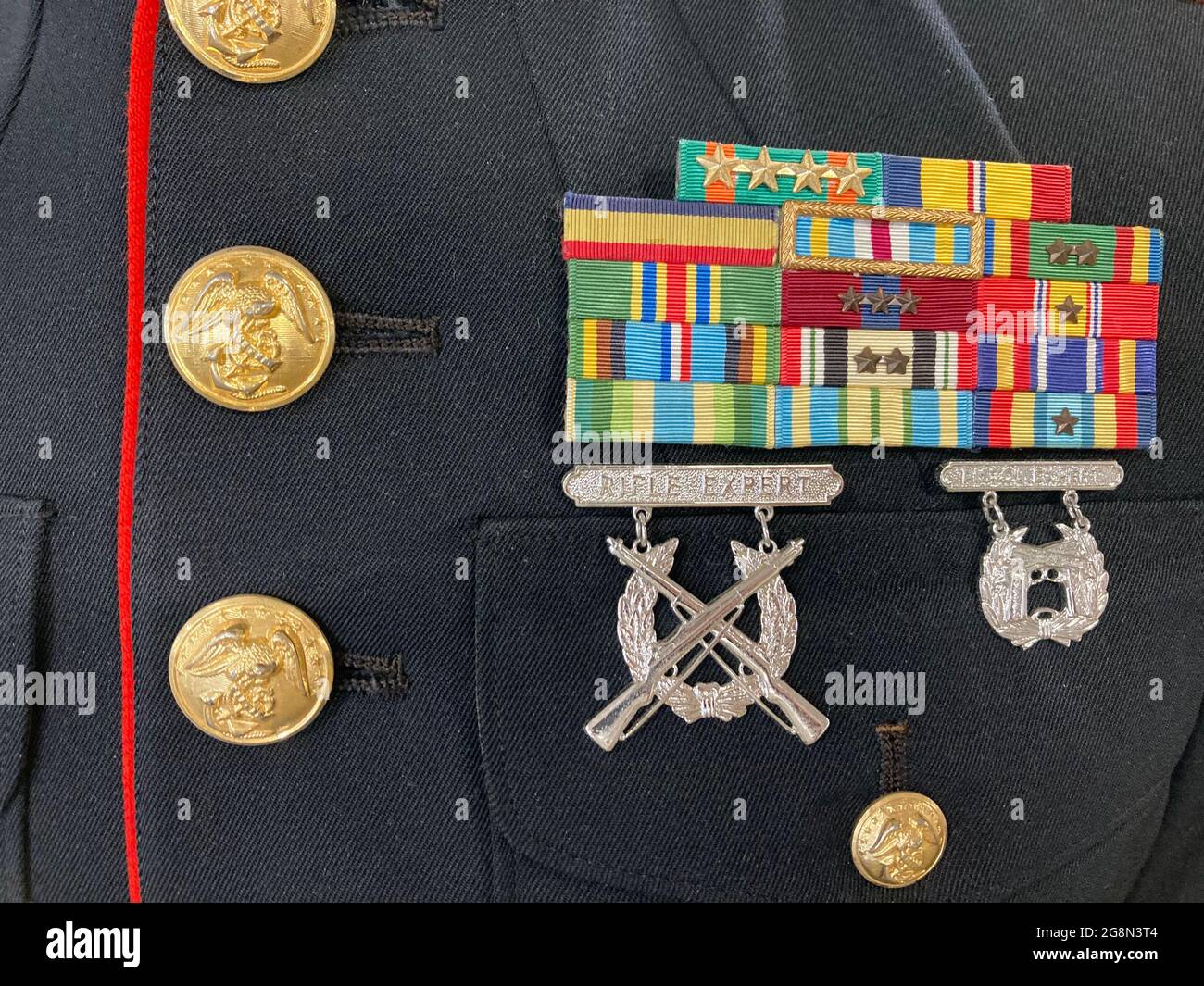 US Marine Corps uniform with decorations Stock Photo - Alamy