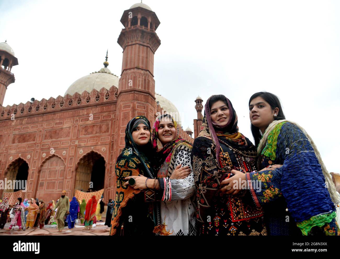 Lahore, Pakistan. 21st July, 2021. Pakistani Muslim devotees attend Eid ...