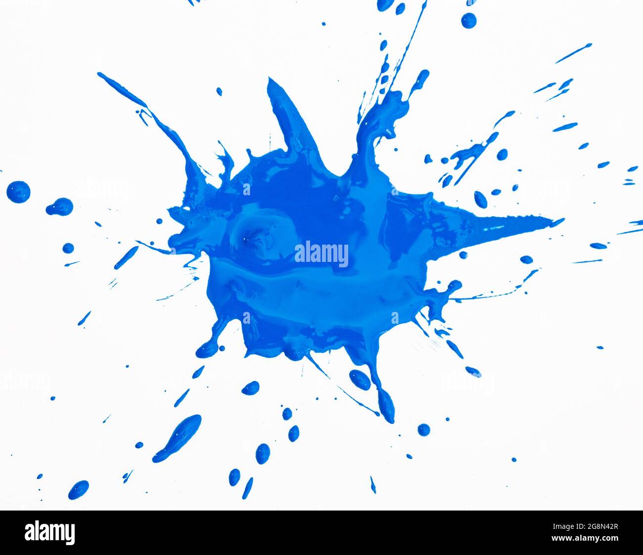 Blue blot with splashes Stock Photo - Alamy